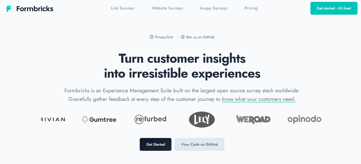 Formbricks Two - Open source embeddable survey platform | Steemhunt